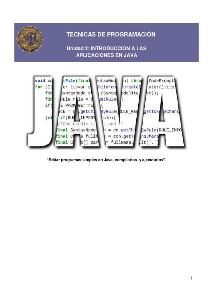 Unidad 2 Elementos Basicos Del Lenguaje Java | PDF | Programación | Programa de computadora