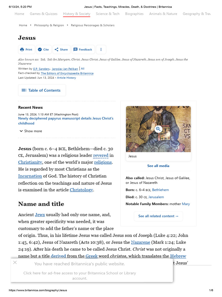 Jesus: Life, Teachings, and Legacy | PDF | Jesus | Herod The Great