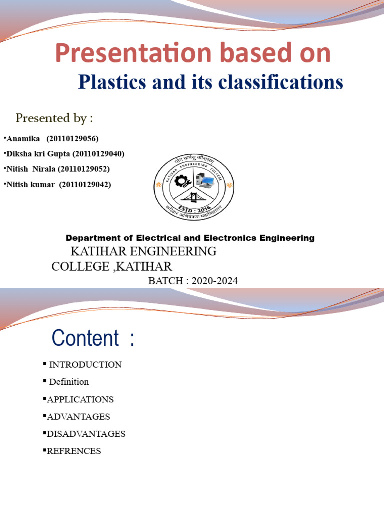 Plastic ppt by shiv | PDF | Polymers | Plastic