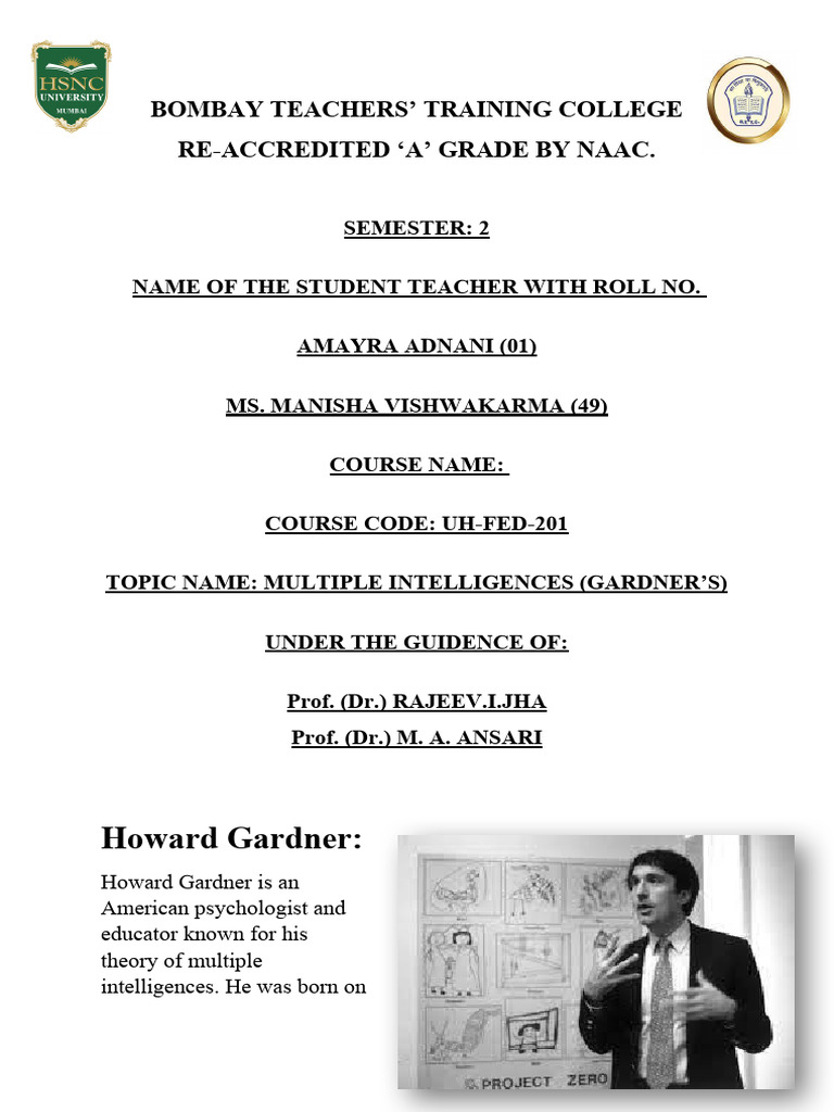 Multiple Intelligences Gardners 01_49 | PDF | Intelligence | Behavioural Sciences