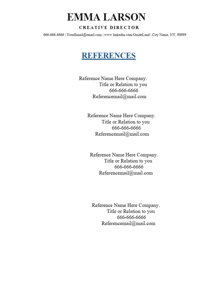 Resume-template-ATS Freindly References | PDF