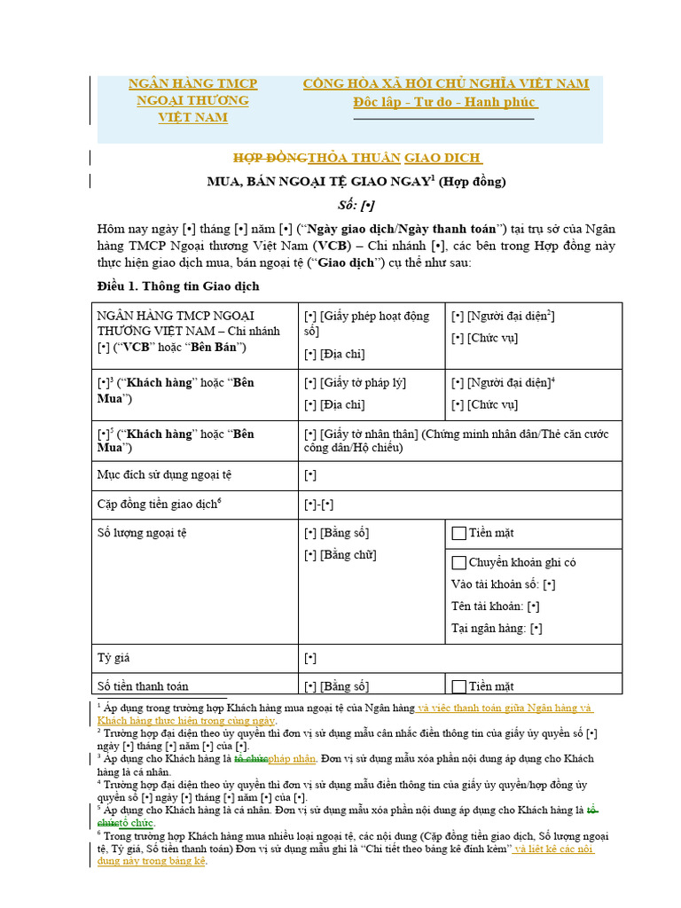 2.1. Mau HD TODAY - KH Mua Ngoai Te - VN - Final | PDF