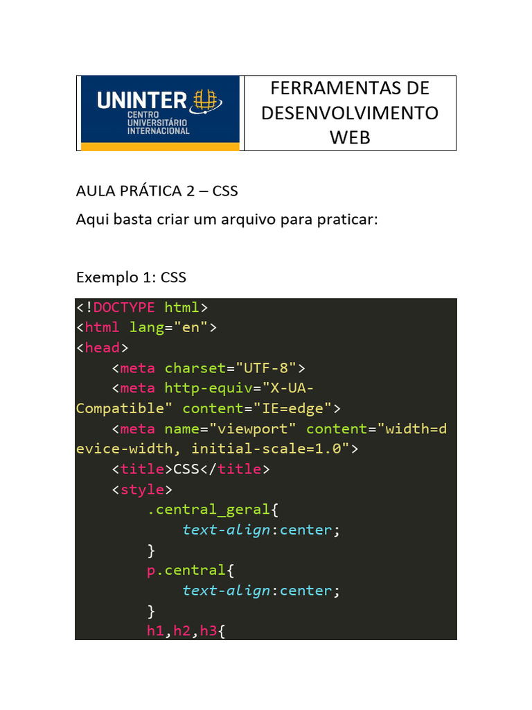 Codigos Da Pratica 2 | PDF | Web Development | Design