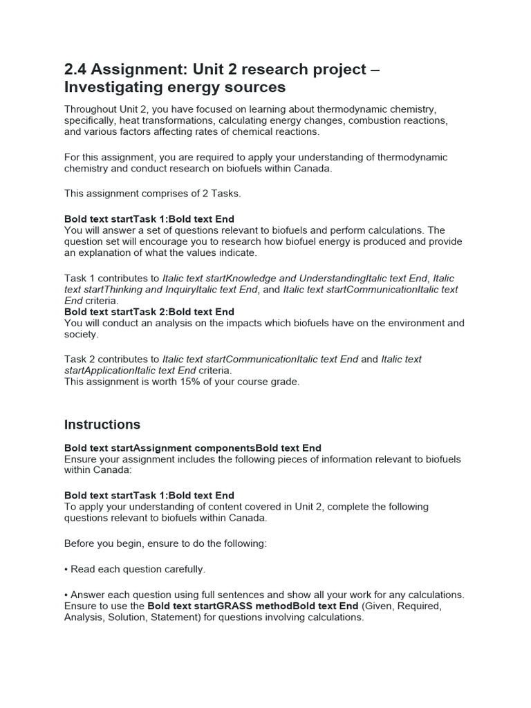 2.4 Assignment: Unit 2 Research Project - Investigating Energy Sources ...