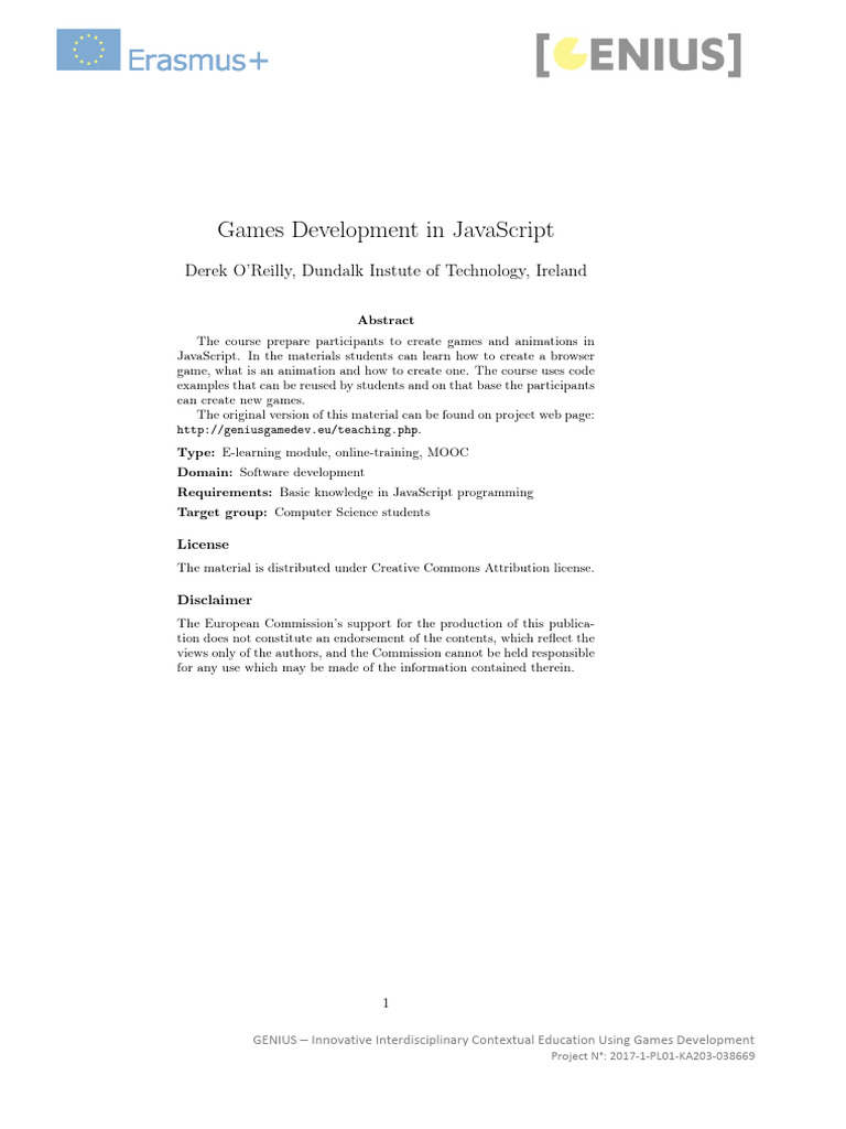 Games Development in JavaScript | PDF | Pixel | Java Script