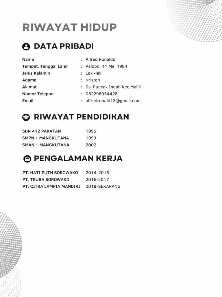 CV Alfred Ronaldo | PDF