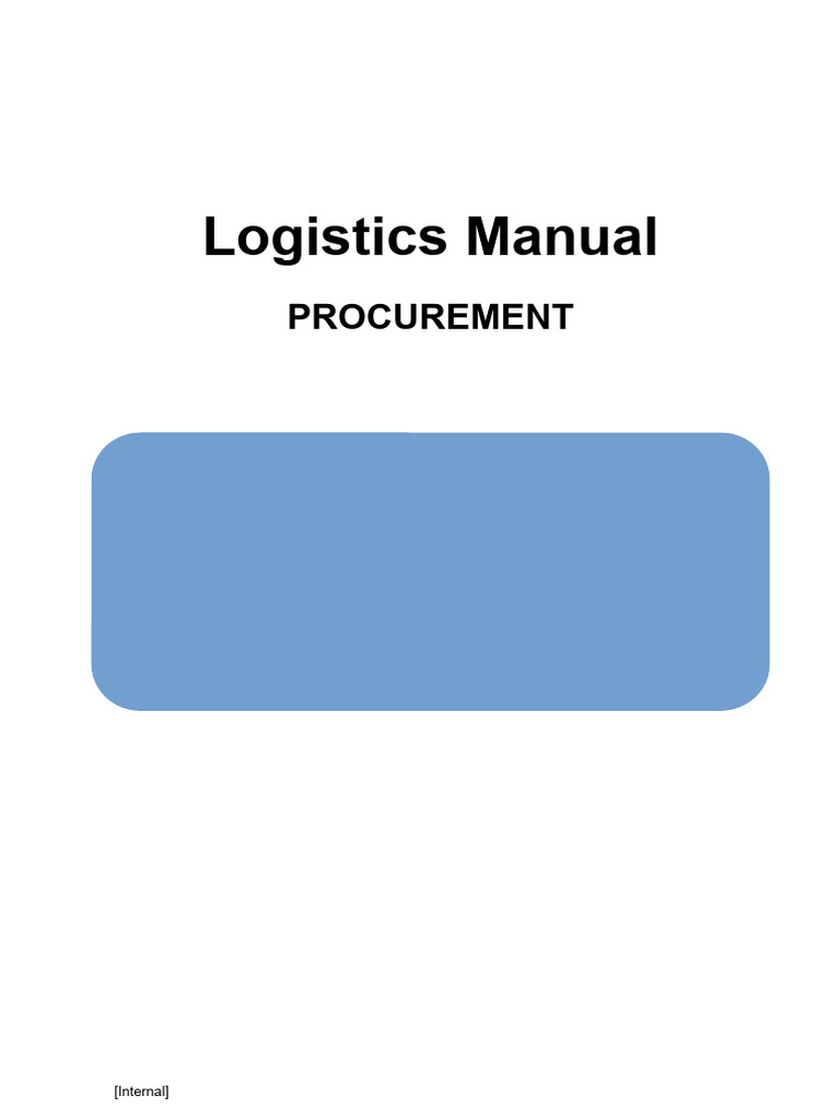 Logistics Manual - Procurement - v.12.1 | PDF | Electronic Data ...