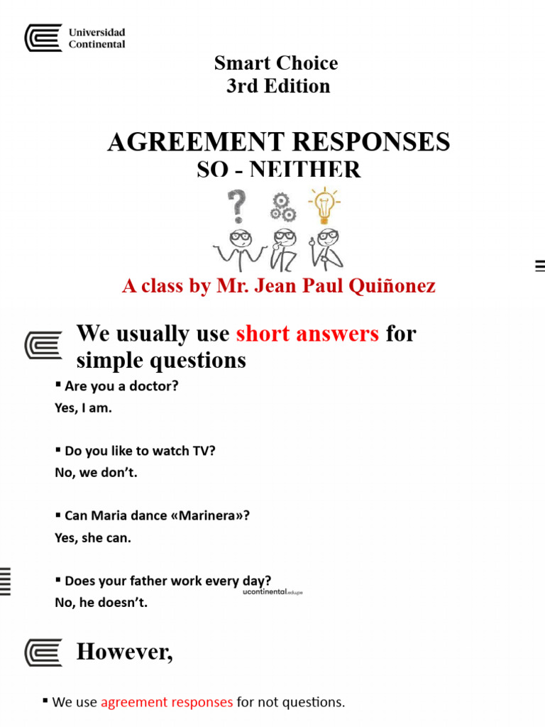 Agreement Responses Explained | PDF
