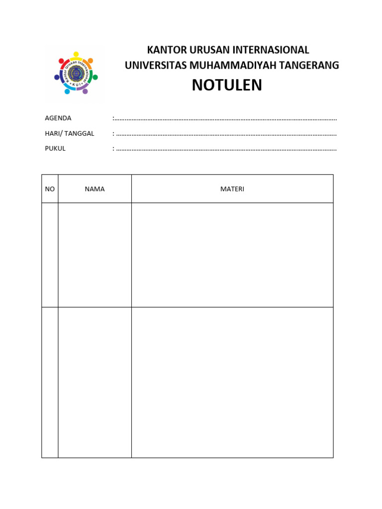 FORM NOTULEN | PDF