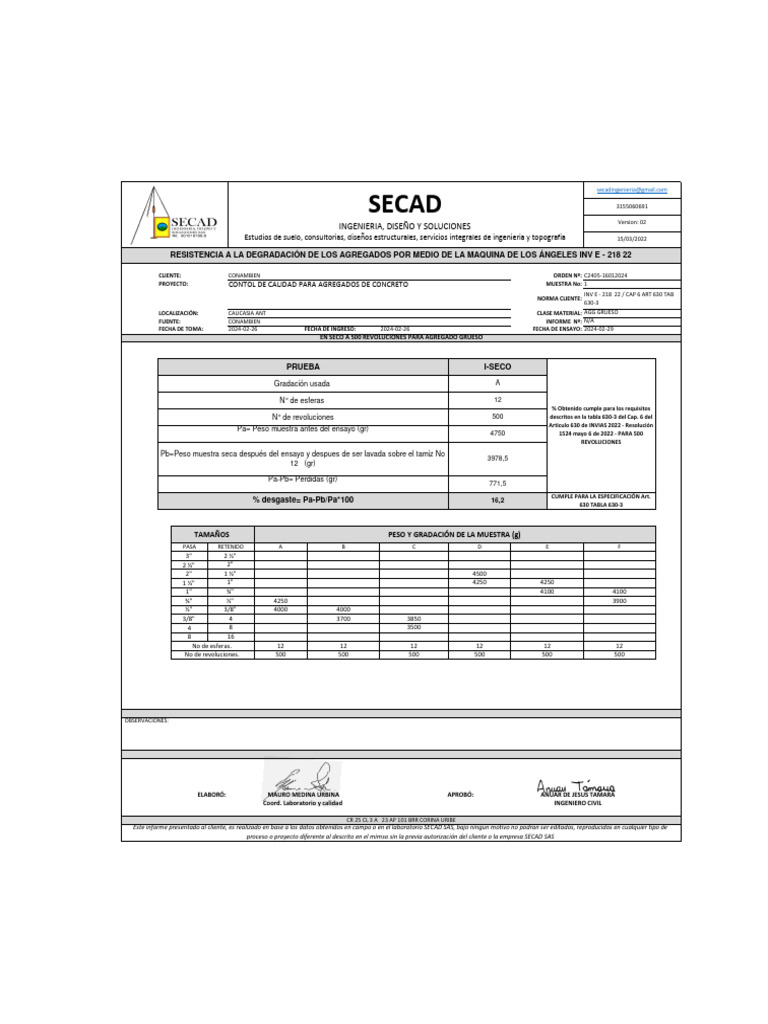 Maquina de Los Angeles Inv e 218 - Conambien | PDF | Ingeniería | Science