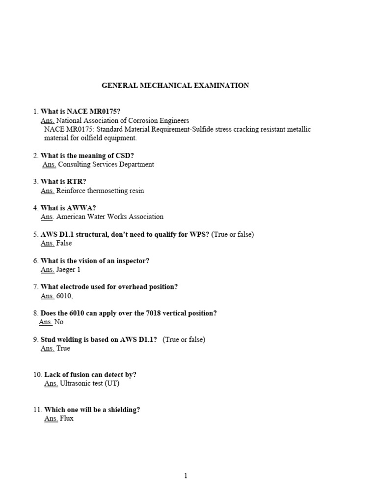 General Mechanical Examination | PDF | Welding | Construction