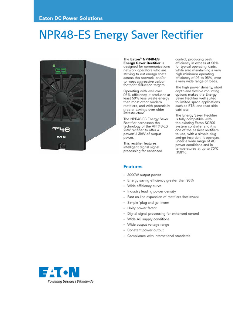 Eaton npr48 Es Rectifier Datasheet Ps154004en | PDF | Rectifier ...