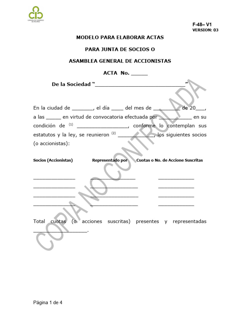 Modelo de Actas para Juntas y Asambleas | PDF | Gobierno