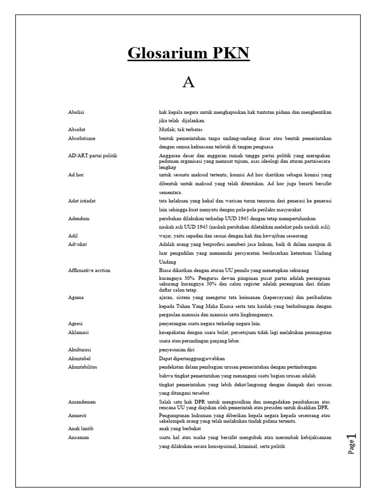 glosarium pkn | PDF