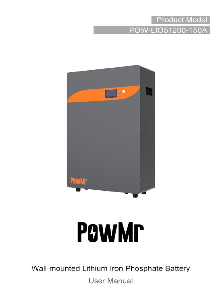 POW-LIO51200-150A User Manual | PDF | Power Supply | Lithium Ion Battery