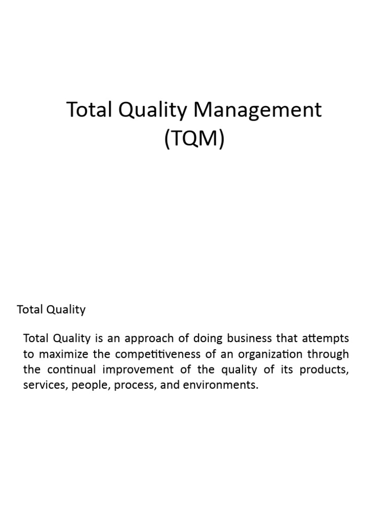 Total Quality Management (TQM) | PDF | Quality Management | Customer