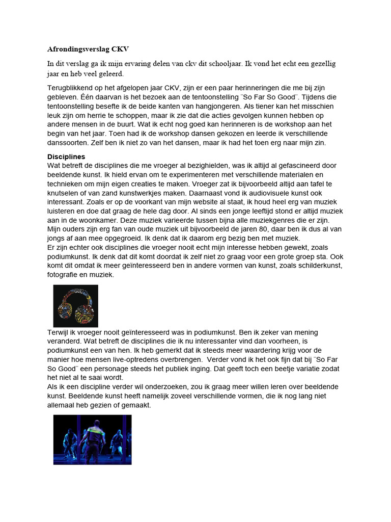 Afrondingsverslag CKV 1 | PDF