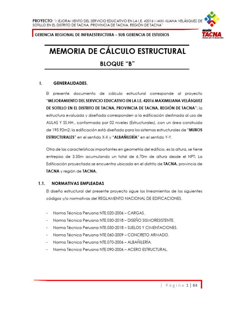 Memoria de Cálculo Estructural - Bloque B | Descargar gratis PDF | Concreto reforzado | Viga ...