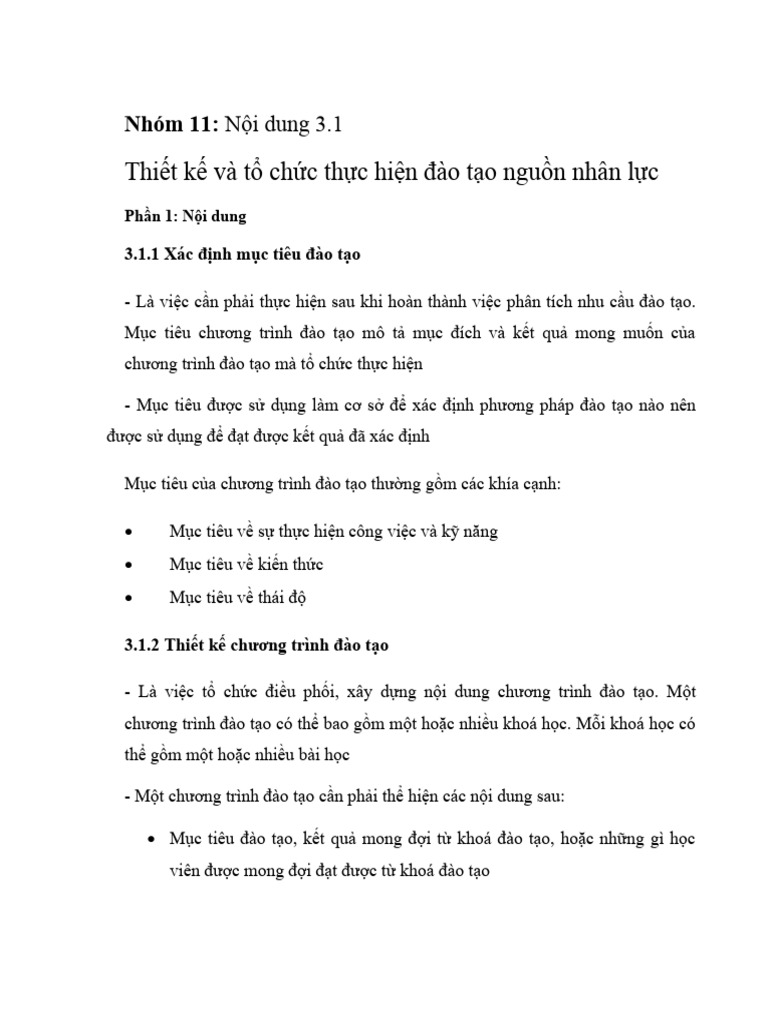 Nhóm 11 - Nội Dung 3.1 - QTNL | PDF