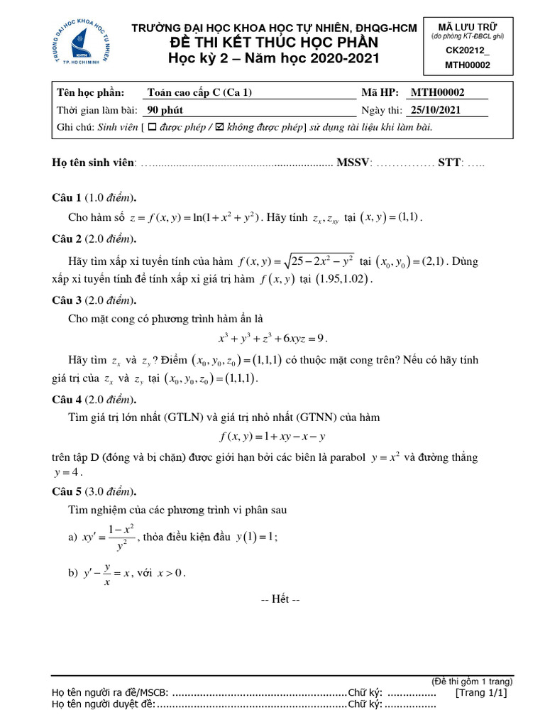 hk2 Ca1 Toanc 2020 2021 | PDF