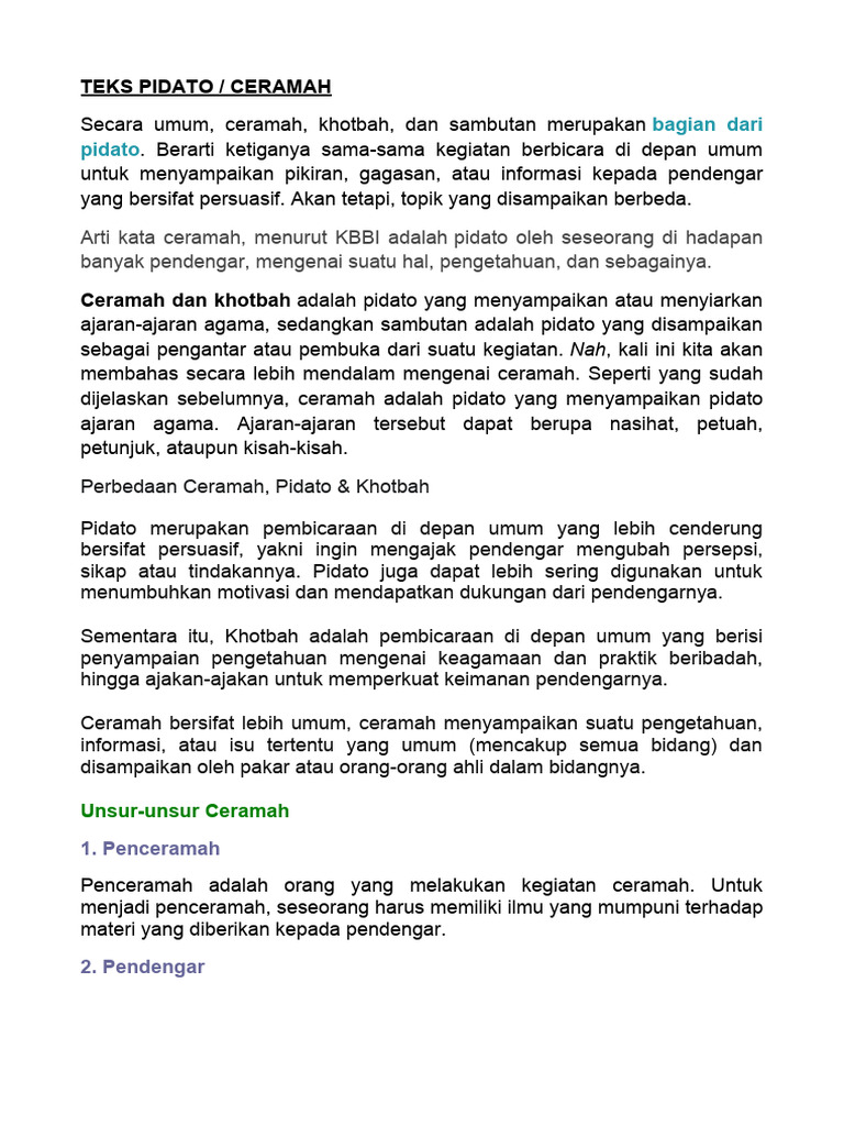 Materi Teks Pidato | PDF