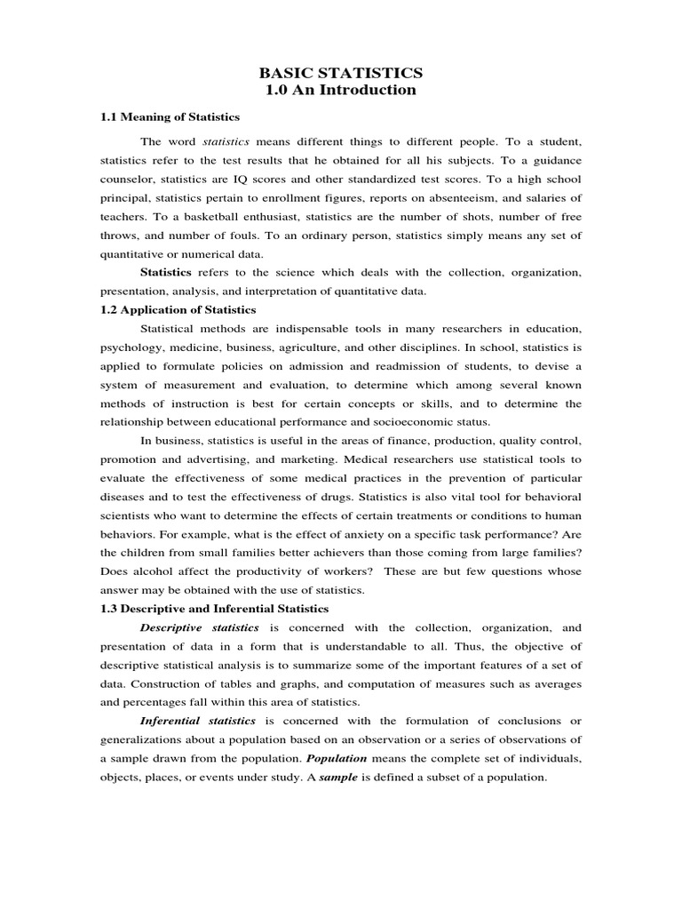 1 Introduction | PDF | Statistics | Level Of Measurement