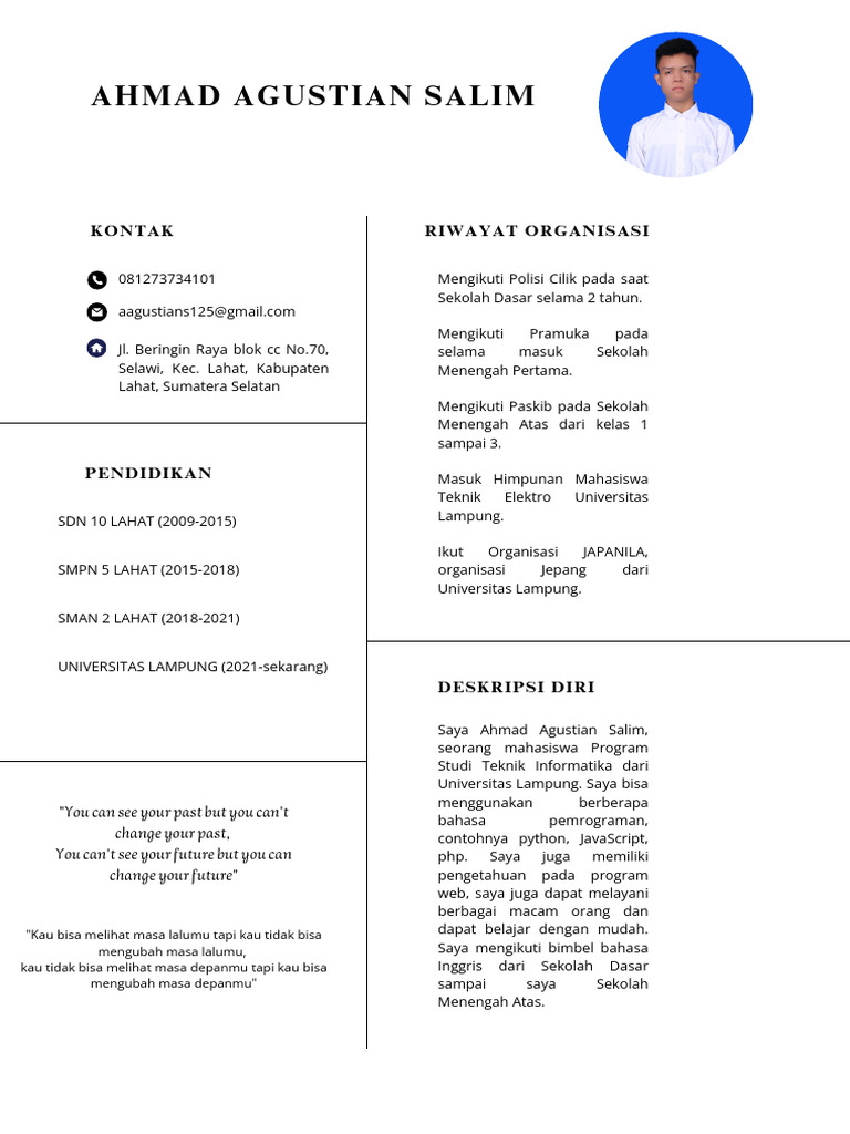 CV Ahmad Agustian Salim | PDF