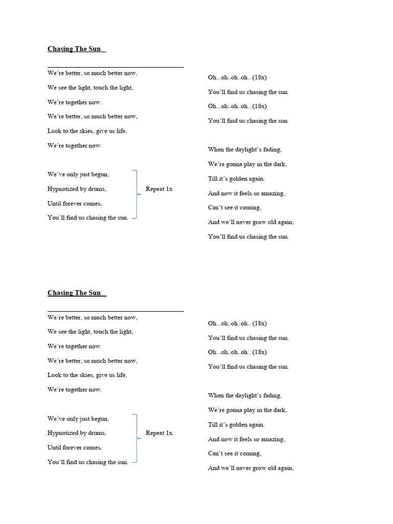 Chasing the Sun: A Poetic Journey | PDF