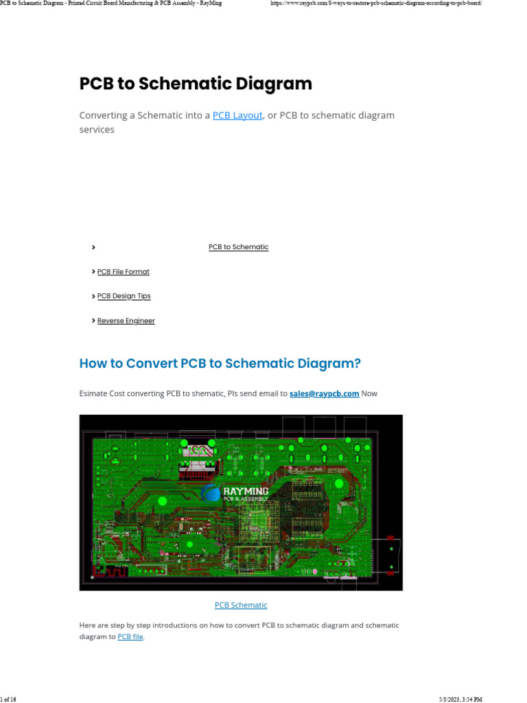 PCB To Schematic Diagram - Printed Circuit Board Manufacturing & PCB ...