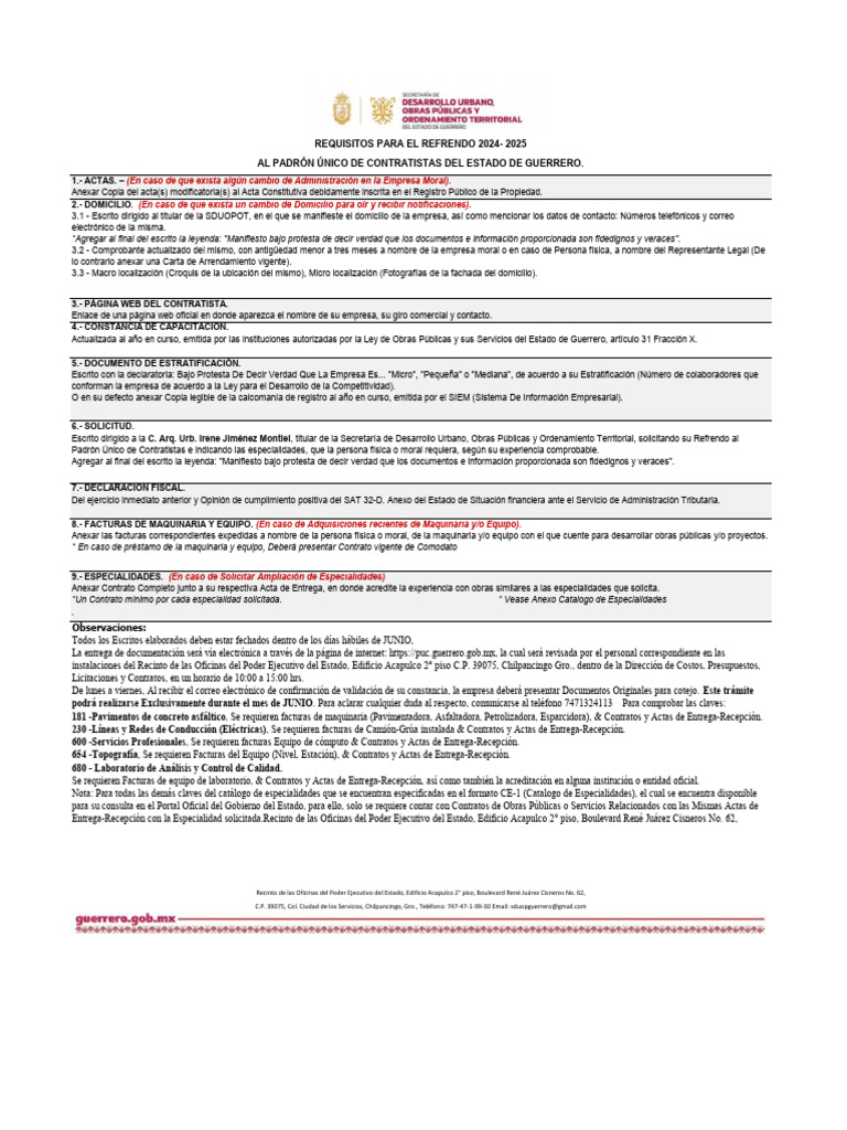 Requisitos Refrendo 2024. | PDF