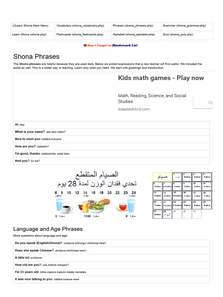 Shona Phrases - Quick Online Learning | PDF | Human Communication ...