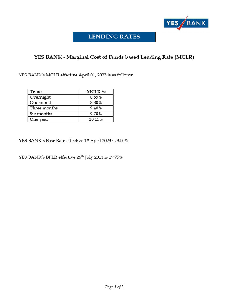 Lending Rate | PDF | Finance & Money Management