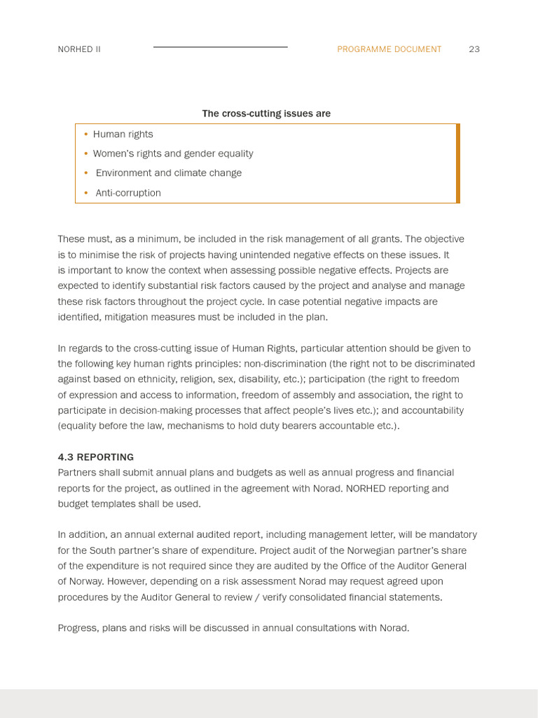 Norhed II Programme Document Pages 6 | PDF | Risk | Audit