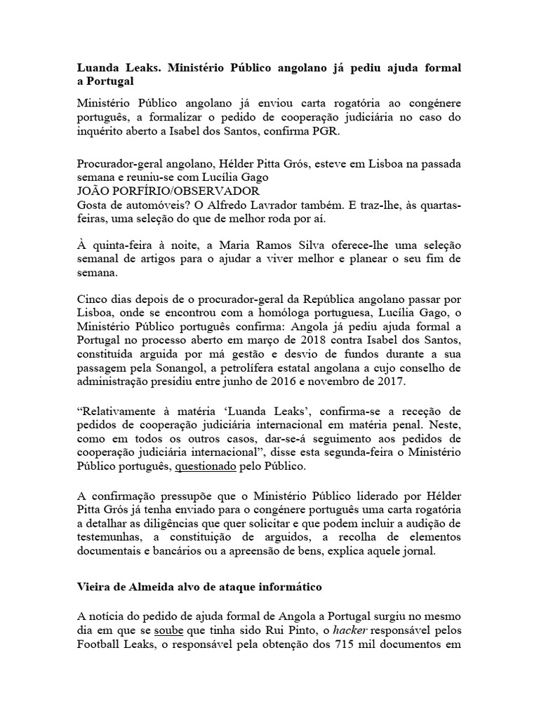 Luanda Leaks | PDF | Política