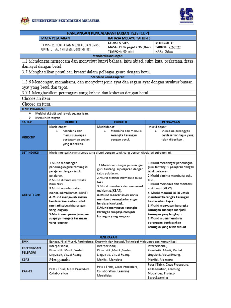 RPH Cup-Bm T5 (Tapak) | PDF