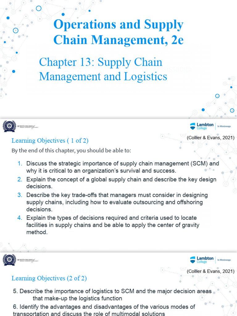 Chapter 13 Supply Chain Management and Logistics | PDF | Supply Chain | Logistics