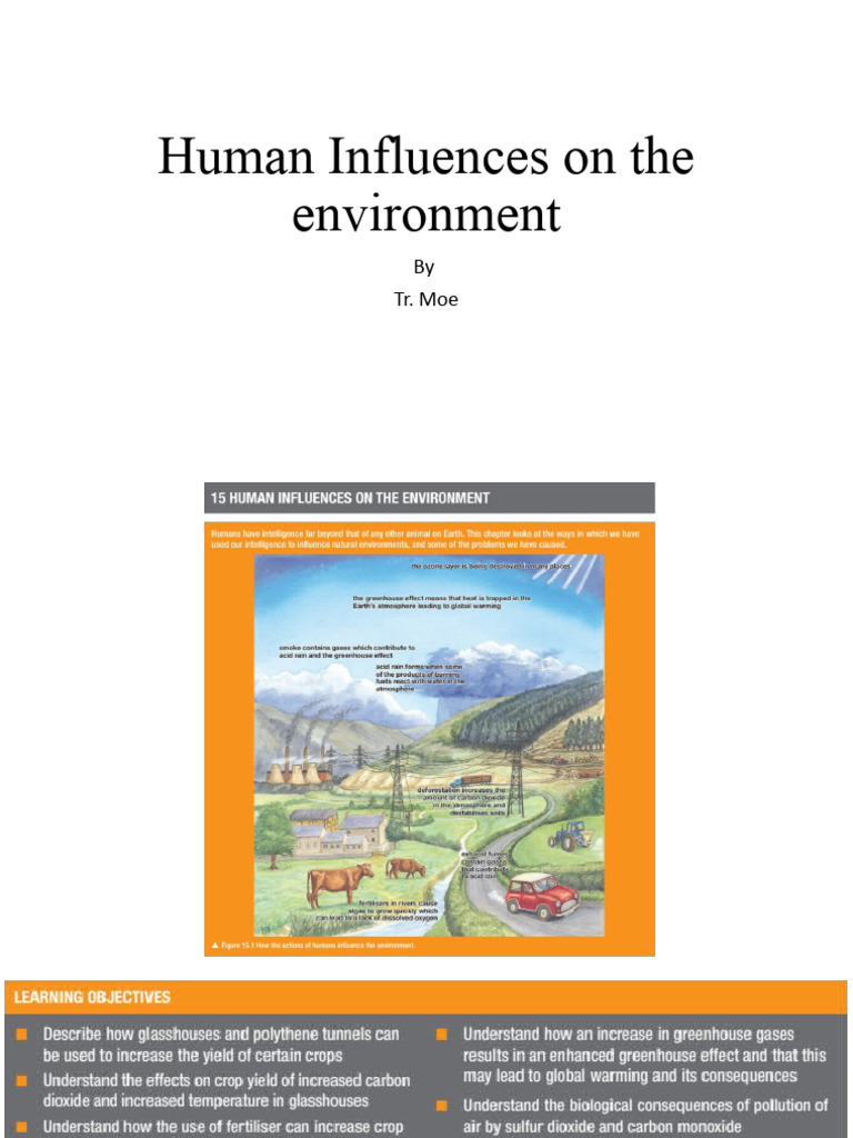 Human Influences On The Environment | PDF | Insecticide | Greenhouse Gas