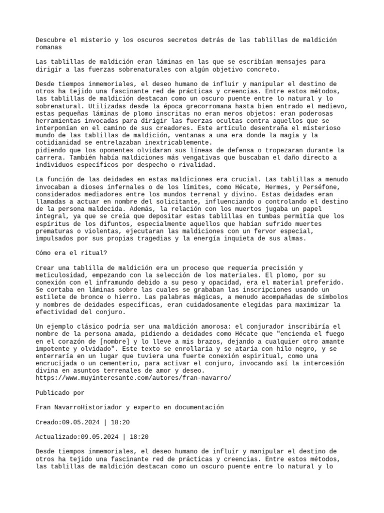 Descubre El Misterio y Los Oscuros Secretos | PDF | Maldición