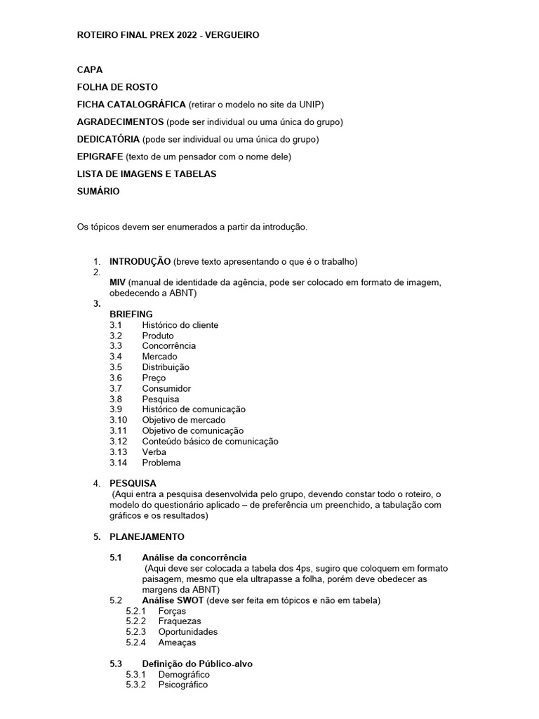 Roteiro Final Prex 2023 TCC | PDF
