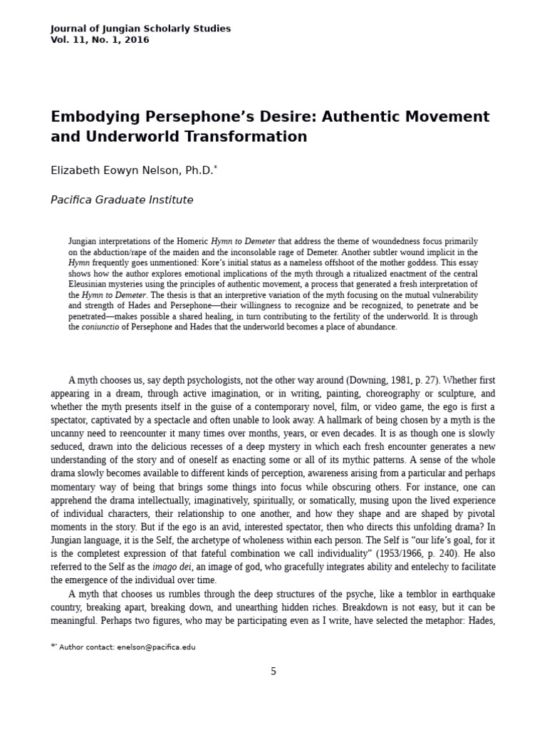 ojsadmin,+JJSSvol11 Article1 Nelson | PDF | Persephone | Hades