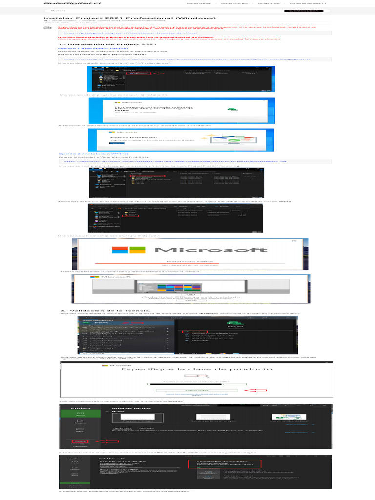 Instalar y Validar Project 2021 Pro | PDF | Microsoft Office | Microsoft Windows