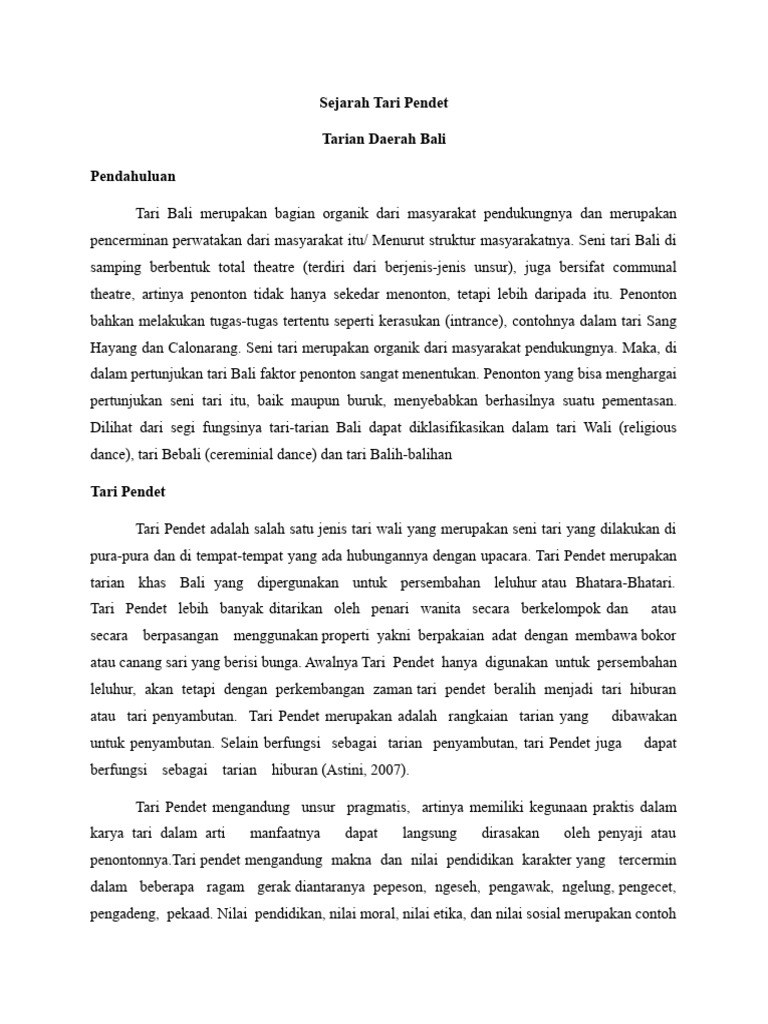 Sejarah Tari Pendet Pdf