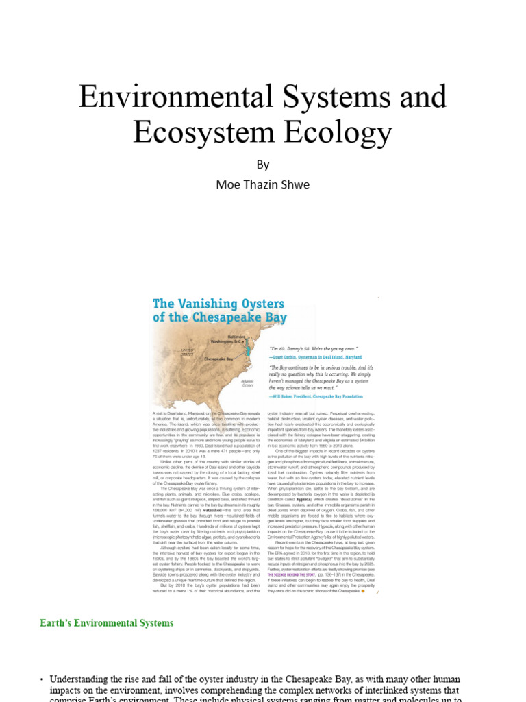 5environmental Systems and Ecosystem Ecology | PDF | Dead Zone (Ecology ...