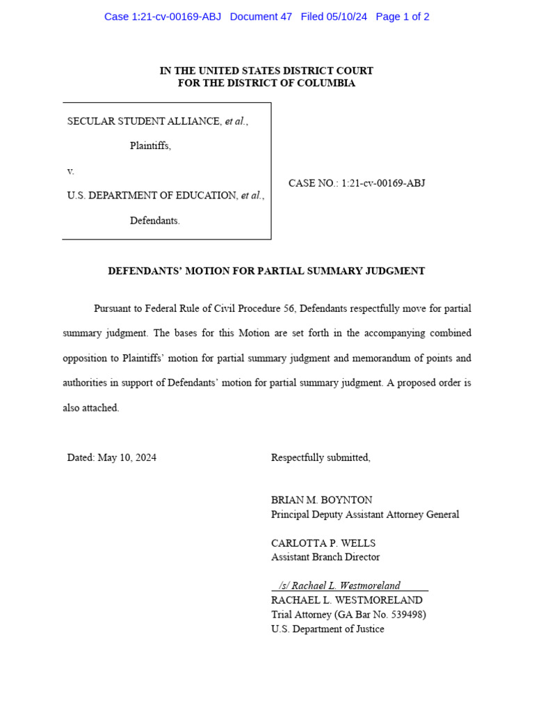SSA Motion For Partial SJ | PDF | Summary Judgment | Administrative Procedure Act