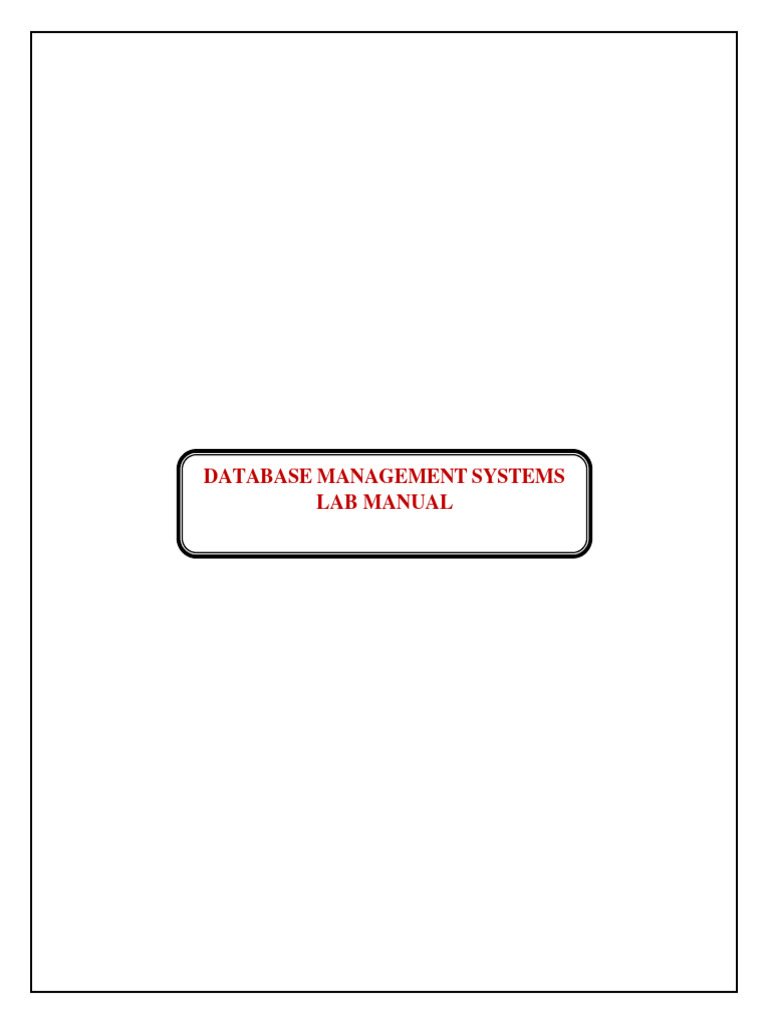 DBMS Lab Manual | PDF | Relational Database | Databases