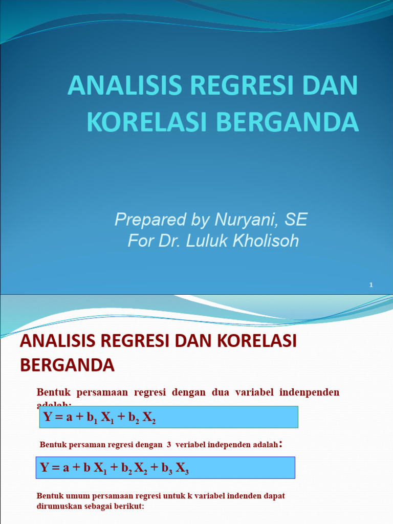 Pertemuan 10 - Regresi - Korelasi Berganda | PDF