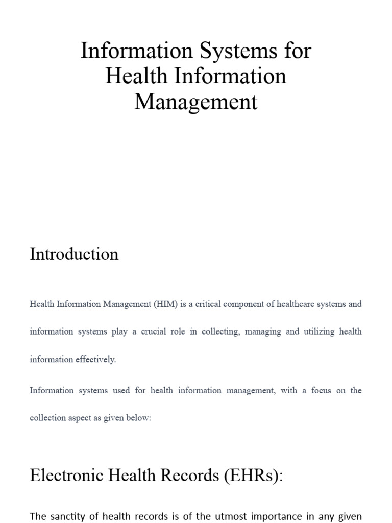1b. Information Systems For Health Information Management | PDF ...