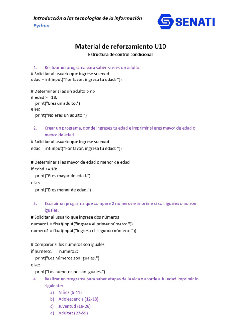 Material de Reforzamiento U10 | PDF | Programación de computadoras