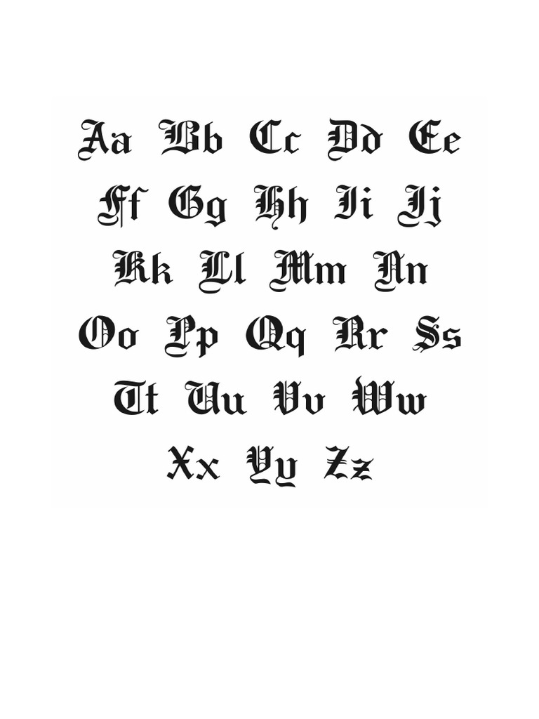 Old English Alphabet Letters - JPG | PDF