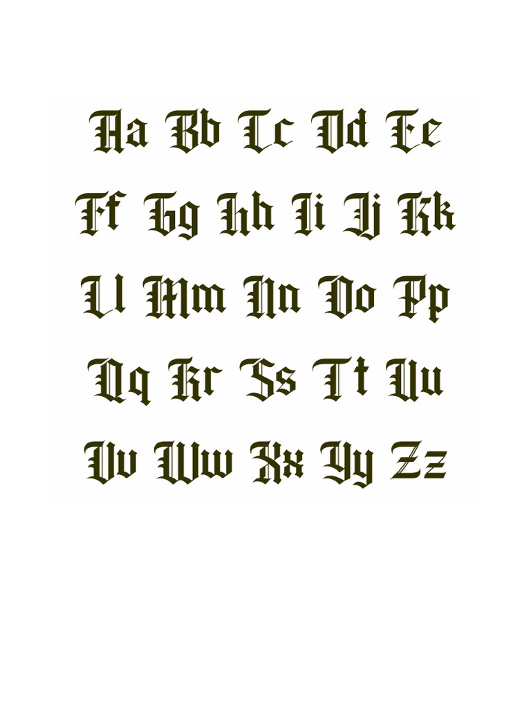 Printable Middle English Alphabet - JPG | PDF